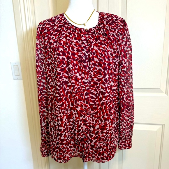 LK Bennett | Tops | Lk Bennett Elegant Red Blouse | Poshmark
